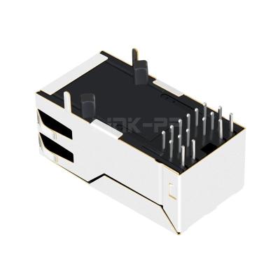 Cina Belfuse 0826-1X1T-AD-F Compatibile LINK-PP LPJK0043AONL 100 Base-T Single Port Jack RJ45 connettore con POE Tab Up Orange&Green/Yellow Led in vendita