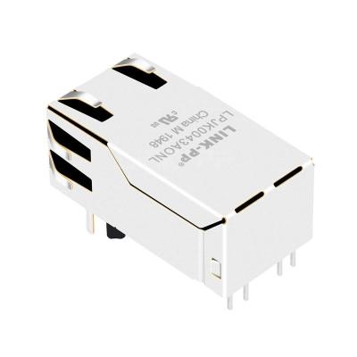 Cina Belfuse 0826-1X1T-AD-F Compatibile LINK-PP LPJK0043AONL 100 Base-T Single Port Jack RJ45 connettore con POE Tab Up Orange&Green/Yellow Led in vendita