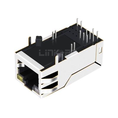 China Belfuse 0826-1X1T-GJ-F Compatibel LINK-PP LPJK6003AONL 10/100 Base-T Tab Up Oranje&Groen/Geel Led 1x1 Port POE+ Netwerk RJ45 Connector Te koop