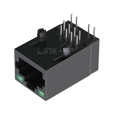 Cina Belfiore SI-50196-F Compatibile LINK-PP LPJ1014NWNL 10/100 Base-T Tab Up Verde/Verde Led 1x1 Port Shielded Cat5e RJ45 Connector in vendita