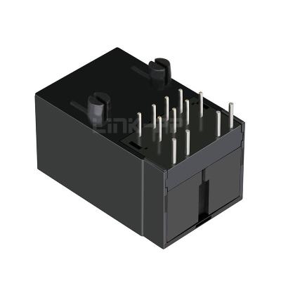 Cina Belfiore SI-50196-F Compatibile LINK-PP LPJ1014NWNL 10/100 Base-T Tab Up Verde/Verde Led 1x1 Port Shielded Cat5e RJ45 Connector in vendita