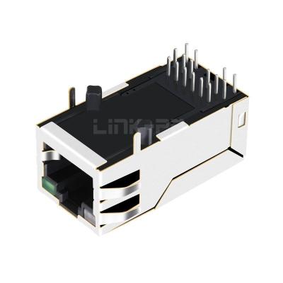 Cina Pulse JXK0-0125NL Compatibile LINK-PP LPJK4017AINL 10/100 Base-T Tab Up Giallo&Verde/Verde Led 1x1 Port RJ45 Femminile connettore PCB in vendita