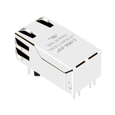 Cina Pulse JXK0-0125NL Compatibile LINK-PP LPJK4017AINL 10/100 Base-T Tab Up Giallo&Verde/Verde Led 1x1 Port RJ45 Femminile connettore PCB in vendita