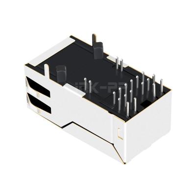 中国 ハンラン HR851140A コンパティブル LINK-PP LPJK2001AGNL 100 ベース-T イーサネット マグジャック RJ45 POE タブアップ 1x1 ポート イエロー/グリーン LED 販売のため