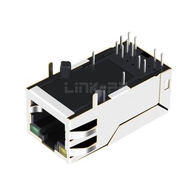 Cina BelFuse 0826-1D1T-57-F Compatibile LINK-PP LPJK1014AGNL 10/100 Base-T Tab Up Giallo/Verde Led 1x1 Port POE RJ-45 Jack magnetici in vendita