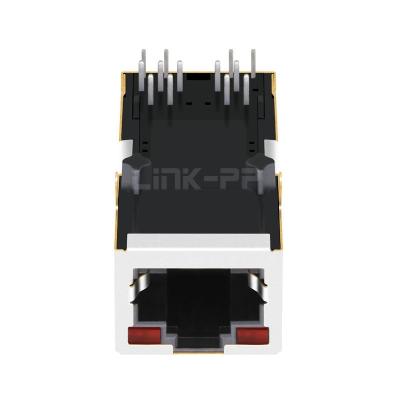 China X multiple XFVOIP5QS-CTxu1-2L Compatibel LINK-PP LPJK4010B69NL 10/100 Base-T Tab Up Rood/Rood Led 1x1 Port POE RJ-45 Magjack Connector Te koop
