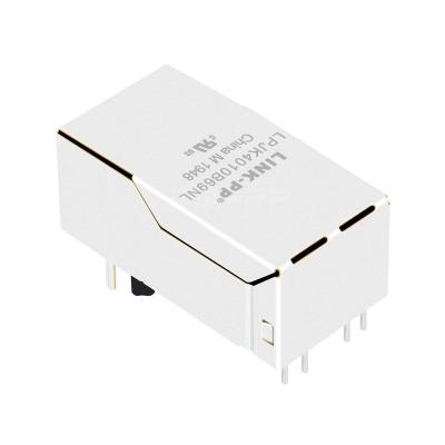 China X multiple XFVOIP5QS-CTxu1-2L Compatibel LINK-PP LPJK4010B69NL 10/100 Base-T Tab Up Rood/Rood Led 1x1 Port POE RJ-45 Magjack Connector Te koop