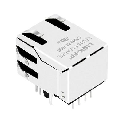 Cina Entrambi KRU1T041-34-LF Compatibile LINK-PP LPJ16117ADNL 10/100 Base-T Tab Up Giallo/Verde Led Single Port Shielded Magnetic RJ45 Connector in vendita