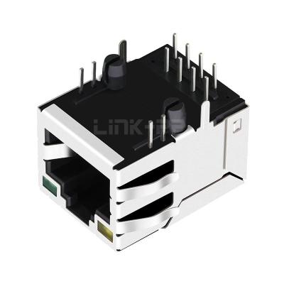 中国 Tyco 5-6605706-2 コンパティブル LINK-PP LPJ16206A42NL 10/100 ベース-T タブアップ イエロー/グリーン LED シングルポート ジャック RJ45 キーストーン モジュール 販売のため