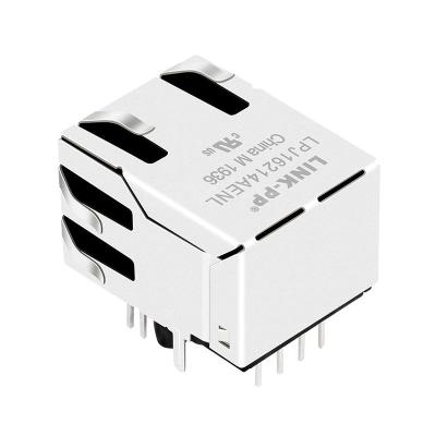 中国 パルスJD1-0004NL コンパティブル LINK-PP LPJ16214AENL 10/100 ベース-T シングルポート 8ピン RJ45 マグジャックコネクタ タブアップ 緑/黄色 LED 販売のため