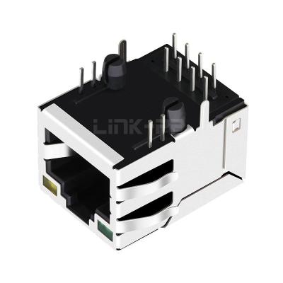 中国 Tyco 6605706-1 コンパティブル LINK-PP LPJ16218A28NL 10/100 ベース-T タブアップ グリーン/イエロー LEDシングルポート RJ-45 イーサネットコネクタ 販売のため