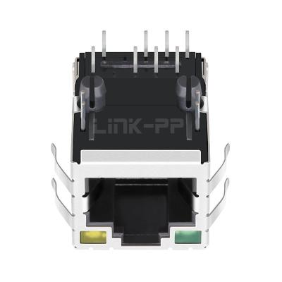 Cina Tyco 6605834-1 Compatibile LINK-PP LPJ16249A28NL 10/100 Base-T Tab Up Verde/Giallo Led Single Port POE Connector Lan RJ-45 Magjack in vendita