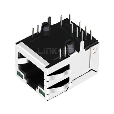中国 Tyco 1-6605834-1 コンパティブル LINK-PP LPJ16249AZNL 10/100 ベース-T タブアップ グリーン/グリーン LED シングルポート LAN RJ45接続 販売のため