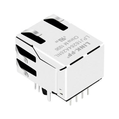 中国 Tyco 5-6605578-1 コンパティブル LINK-PP LPJ16264A28NL 10/100 ベース-T タブアップ グリーン/イエロー LEDシングルポートコネクタ RJ45 LAN ジャック 販売のため