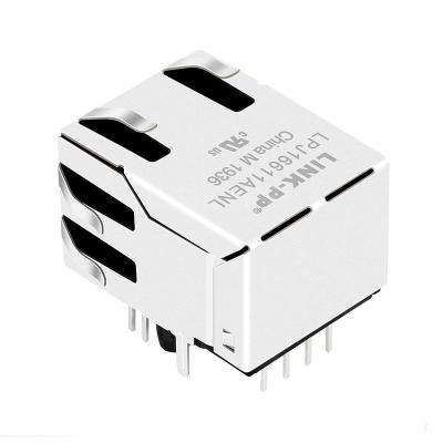 中国 パルス JXD1-0008NL コンパティブル LINK-PP LPJ16611AENL 10/100 ベース-T タブアップ グリーン/イエロー LED シングルポート 8P8C RJ45 コンネクタソケット 販売のため