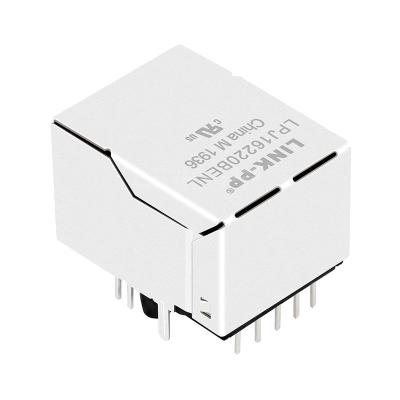Cina YDS 57G-1412GYDNW2NL Compatibile LINK-PP LPJ16220BENL 10/100 Base-T Single Port RJ45 POE Magjack Connector Tab Up Verde/Giallo Led in vendita