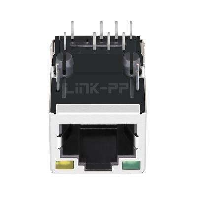 中国 Tyco 6605808-1 互換 LINK-PP LPJ16249B28NL 10/100 ベース-T タブアップ グリーン/イエロー LED シングルポート POE Cat5e RJ45 コネクタ 販売のため
