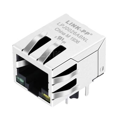 Cina Impulso J0026D21B Compatibile LINK-PP LPJ0026ABNL 10/100 Base-T Tab Down Verde/Giallo Led Single Port 8P8C RJ45 Socket PCB in vendita