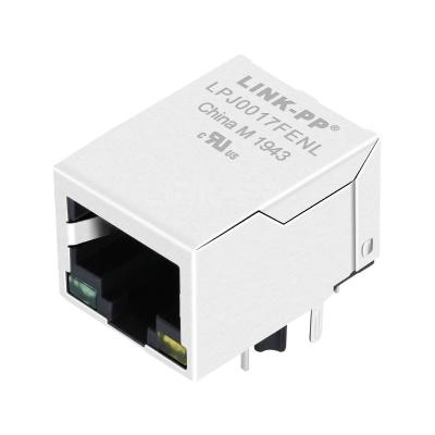 Китай LPJ0017FENL 100 Base-T Single Port RJ45 Модульный разъем с трансформатором Tab Down Green/Yellow LED продается