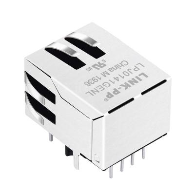 China LPJ0141GENL 10/100 Base-T 8P8C G/Y LEDs TVS Hoger geïsoleerde enkelpoort RJ 45 Netwerkconnector Te koop
