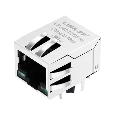 Cina LPJ4012GFNL 10/100 Base-T Green/Green Led Tab Down 8P8C Single Port Ethernet RJ45 connettore in vendita