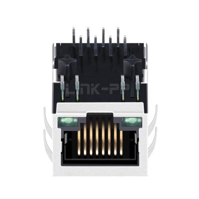 China LPJ4012GFNL 10/100 Base-T Green/Green Led Tab Down 8P8C Conector Ethernet RJ45 de porta única à venda
