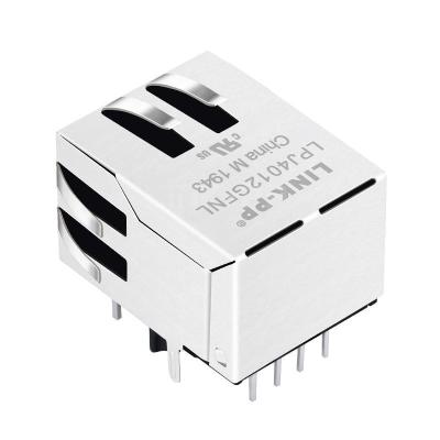China LPJ4012GFNL 10/100 Base-T Green/Green Led Tab Down 8P8C Conector Ethernet RJ45 de porta única à venda