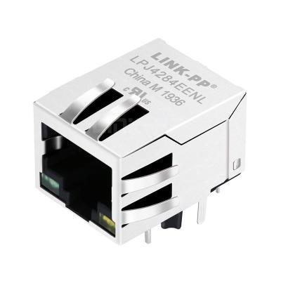 Китай LPJ4284EENL 10/100 Base-T Green/Yellow LED Tab Down 1 Port Rectifier Bridge PoE RJ45 Магнитный разъем продается
