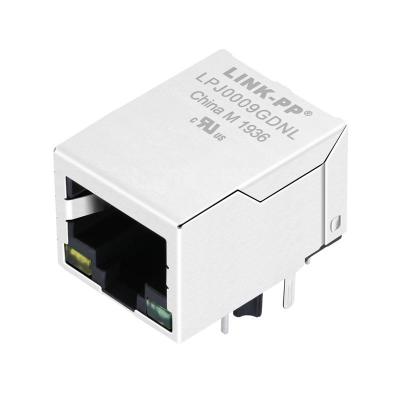 Китай LPJ0009GDNL 10/100 Base-T 1x1 Port RJ45 Magnetics Ethernet Connector With PoE Rectifier Bridge Желтый/зеленый светодиодный разъем вниз продается