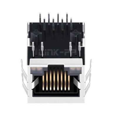 Cina LPJ0011G4NL 10/100 Base-T Single Port RJ45 Jack Connector Tab Down Green&Yellow/Green&Yellow LED in vendita