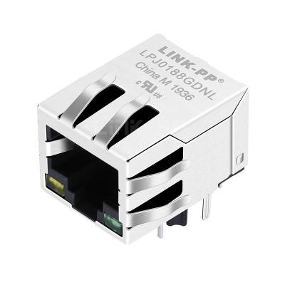 China LPJ0188GDNL 10/100 Base-T Single Port PoE RJ45 Conector Tab Down à venda