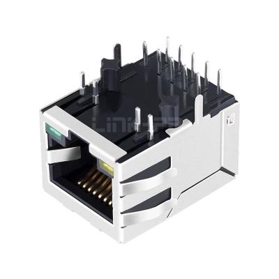 Cina LPJ0188GDNL 10/100 Base-T Single Port PoE RJ45 Connector Tab Down in vendita