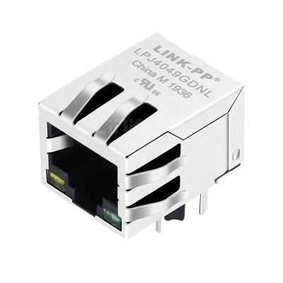 China LPJ4049GDNL 10/100 Base-T Tab Down Amarelo/Verde LED Rectificador Bridge PoE Connector 10P8C RJ45 Jack à venda