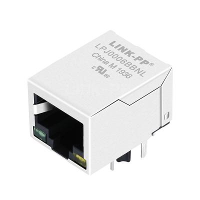 China LPJ0006BBNL 10/100 Base-T RJ45 com Magnetismo Modular Jack Verde/Amarela LED Tab Down à venda