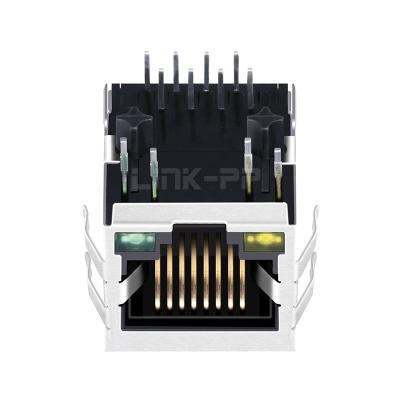 Cina LPJ0011AANL 10/100 Base-T Single Port Tab Down RJ45 Connector di rete LED giallo/verde in vendita