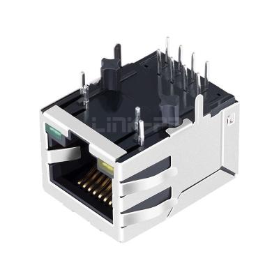 Cina LPJ0011AANL 10/100 Base-T Single Port Tab Down RJ45 Connector di rete LED giallo/verde in vendita