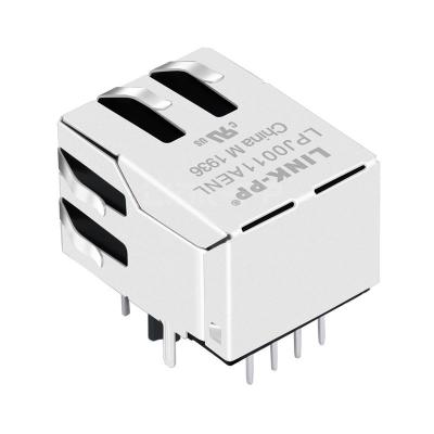 Cina LPJ0011AENL 10/100 Base-T Single Port Shielded RJ45 8P8C Jack Tab Down Verde/Giallo Led in vendita
