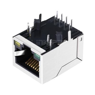 China WE 7499010211A Compatible LINK-PP LPJ0011BBNL 10/100 Base-T Single Port RJ45 8 Pin Connector Tab Down Groen/Geel Led Te koop