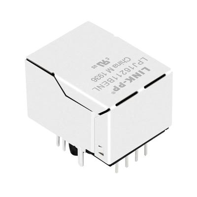 中国 LPJ16211BENL 10/100 Base-T RJ45 ジャック 1 ポート シールド タブアップ グリーン/イエロー LED 販売のため