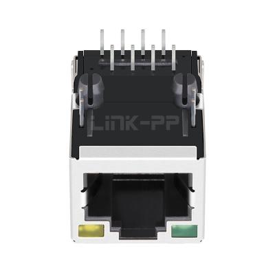Cina LPJ16212BENL 100 Base-T Tab Up Verde/Giallo Led Single Port Ethernet Connectors RJ45 Jack in vendita