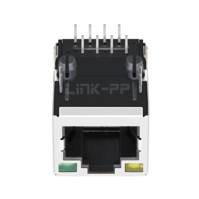 China LPJ16217B10NL 100 Base-T Tab Up Amarelo/Verde Led Single Port Ethernet RJ45 Conectores à venda