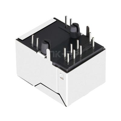 Cina LPJ16249B28NL 10/100 Base-T Verde/Giallo Led Tab Up Single Port Rectifier Bridge PoE Scudo RJ45 Connector femminile in vendita