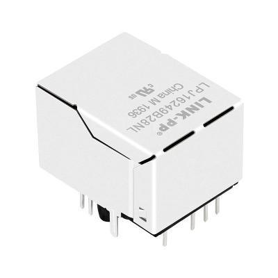 Cina LPJ16249B28NL 10/100 Base-T Verde/Giallo Led Tab Up Single Port Rectifier Bridge PoE Scudo RJ45 Connector femminile in vendita