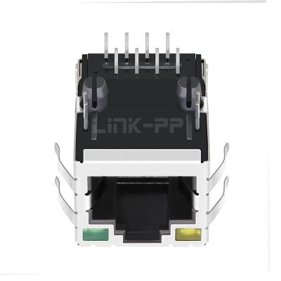 Cina Pulse JXD1-0014NL Compatibile LINK-PP LPJ16611ADNL 10/100 Base-T Tab Up Giallo/Verde Led Single Port Female RJ45 Socket Connection in vendita