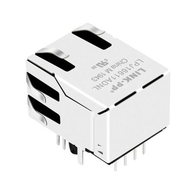 Cina Pulse JXD1-0014NL Compatibile LINK-PP LPJ16611ADNL 10/100 Base-T Tab Up Giallo/Verde Led Single Port Female RJ45 Socket Connection in vendita