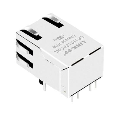 China Pulso J1012F21CNL Compativel LINK-PP LPJ1012AGNL 10/100 Base-T Portão único Cat5e RJ45 Jacks magnéticos Tab Up Amarelo/Verde Led à venda