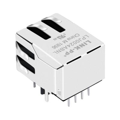 China Pulse J0024D21BNL Compatibel LINK-PP LPJ0024ABNL 10/100 Base-T Tab Down Groen/Geel Led One Port RJ45 Connector Socket Te koop