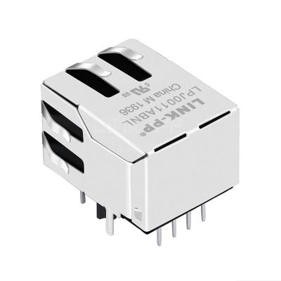 China Pulse JD0-0009NL Compatibel LINK-PP LPJ0011ABNL 10/100 Base-T Tab Down Groen/Geel Led Single Port Jacks RJ45 Netwerkconnector Te koop