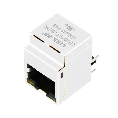Cina Halo HFJV1-2450-L12RL Compatibile LINK-PP LPJD1011BENL 10/100 Base-T Vertical Ethernet RJ45 Jack LED giallo/verde in vendita