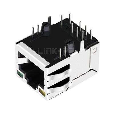 Cina LPJ16047A10NL Single Port Rj45 Connector Rectifier Bridge 10/100 Base-T Led giallo/verde in vendita